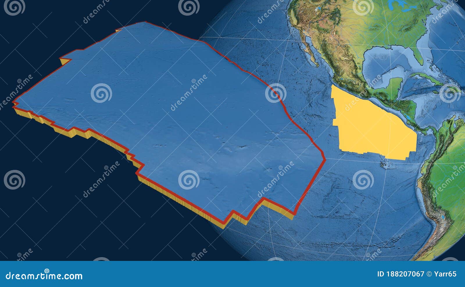 Cocos Plate Presented - Natural Earth Stock Illustration - Illustration ...