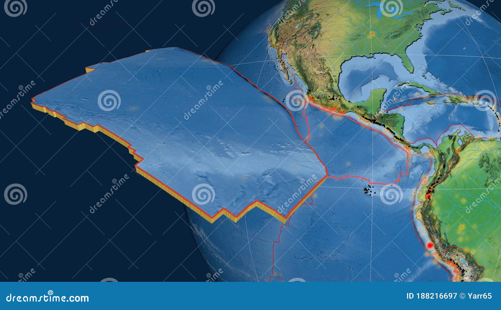 Cocos Plate Presented - Natural Earth Stock Illustration - Illustration ...