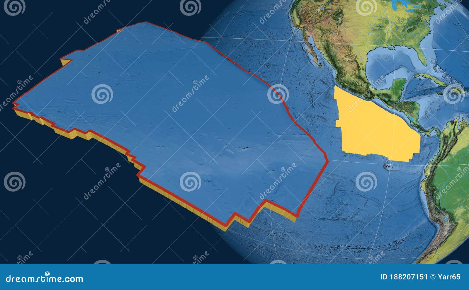 Cocos Plate Presented - Topographic Stock Illustration - Illustration ...