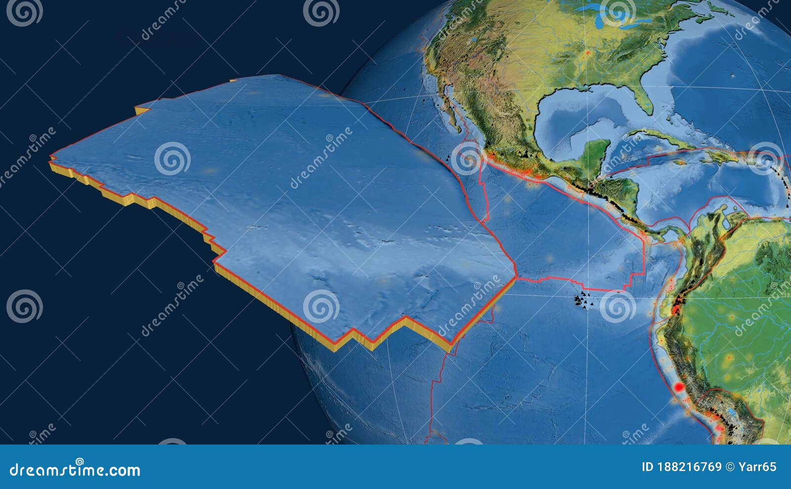 Cocos Plate Presented - Topographic Stock Illustration - Illustration ...