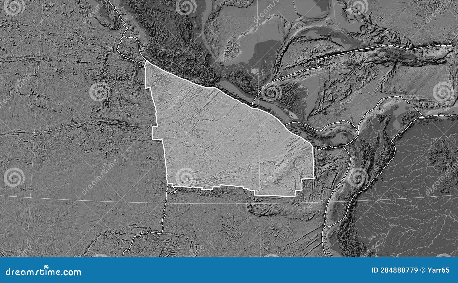 Cocos Plate - Boundaries. Bilevel Map Stock Illustration - Illustration ...