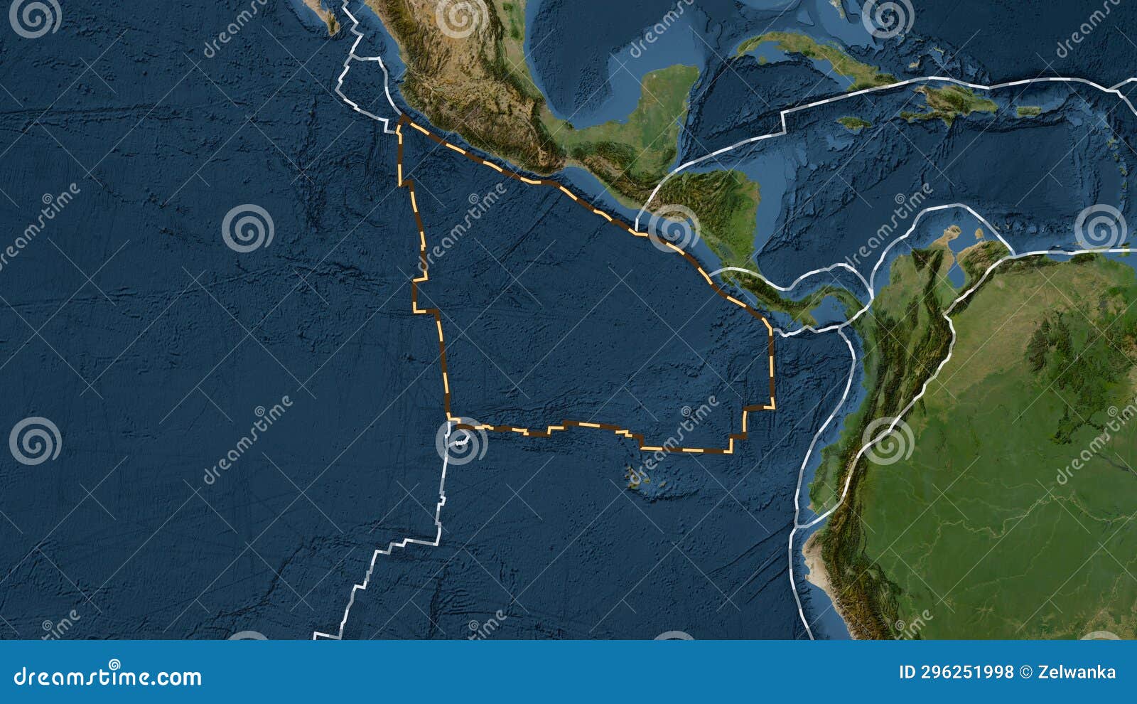 Cocos Plate Dashed. Fahey. Satellite Stock Photo | CartoonDealer.com ...