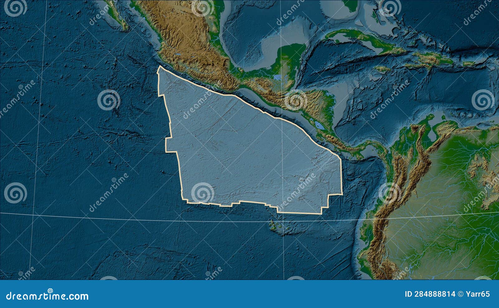Cocos Tectonic Plate. Physical Map Stock Illustration - Illustration of ...