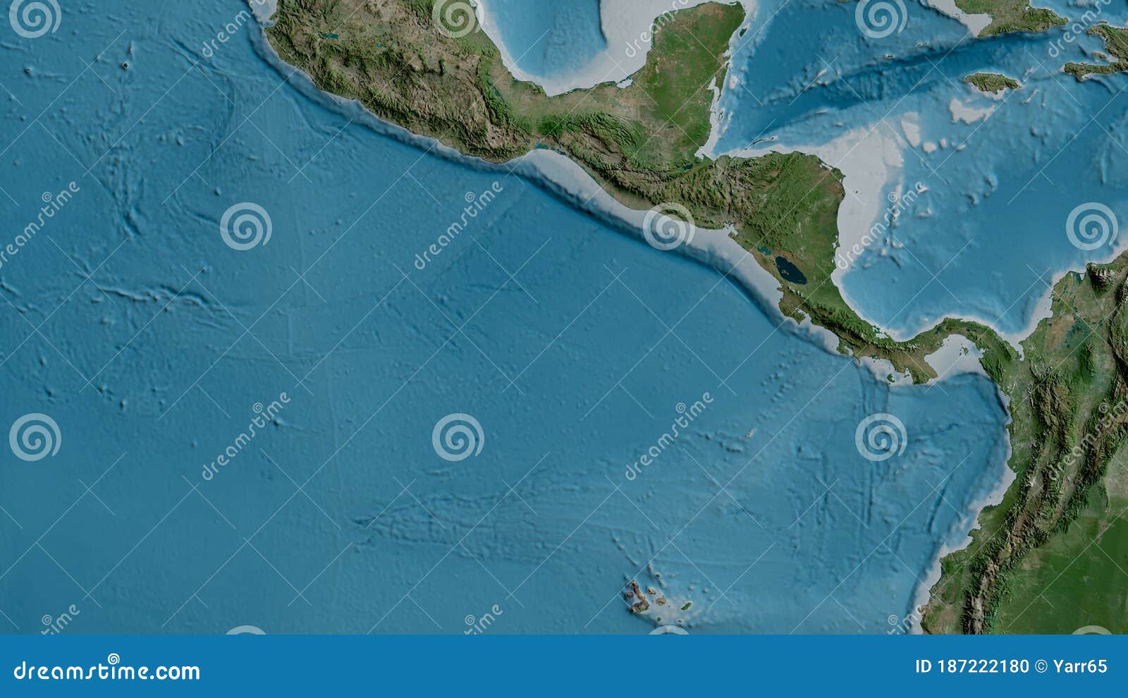 Cocos Tectonic Plate - Raster. Satellite Stock Illustration ...