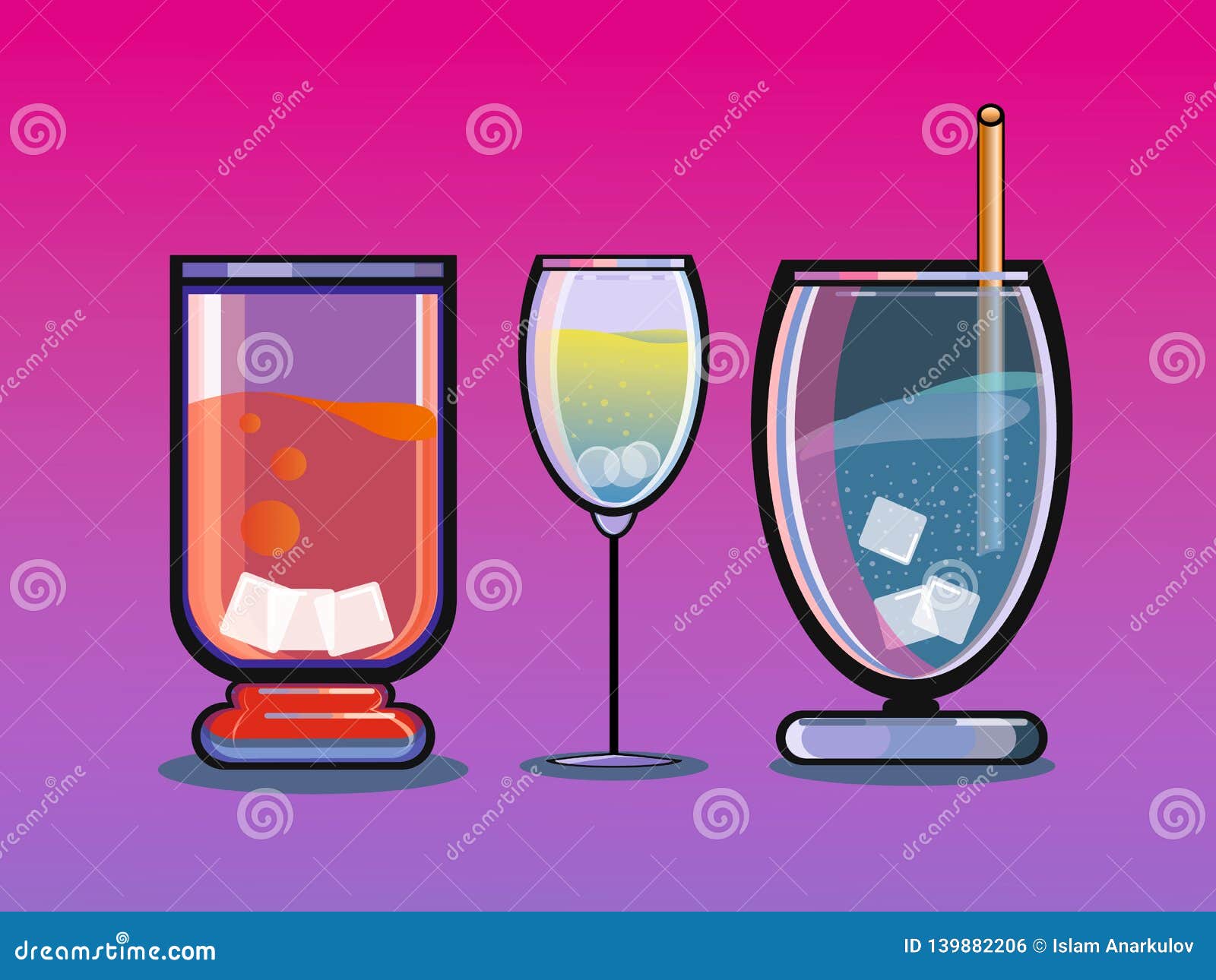 Coctail stock vector. Illustration of glass, party, wine - 139882206