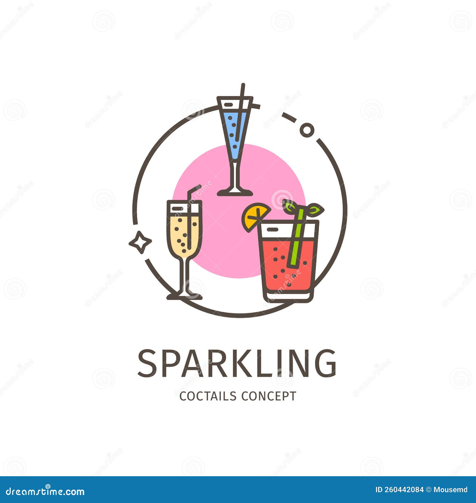 Coctails Lineart Minimalist Vector Illustration. Negroni ...