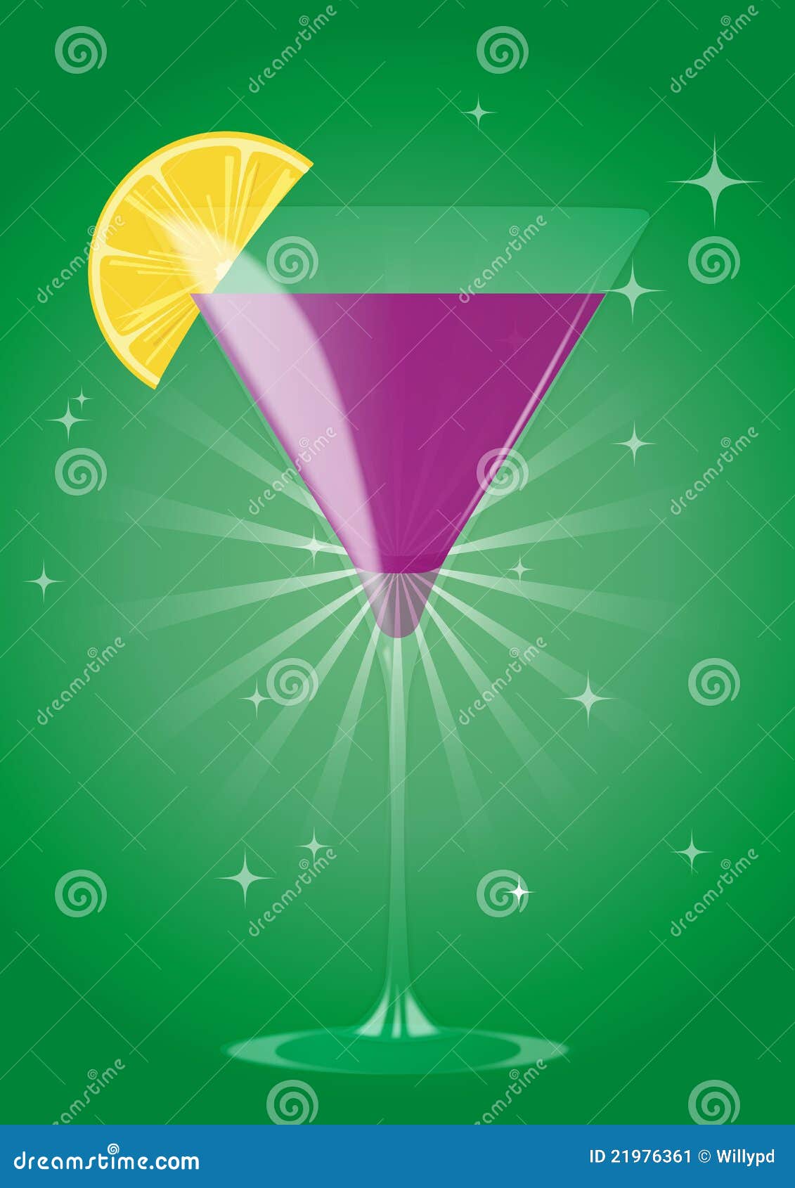 Coctel Violeta Con Resplandor Solar Ilustración del Vector ...