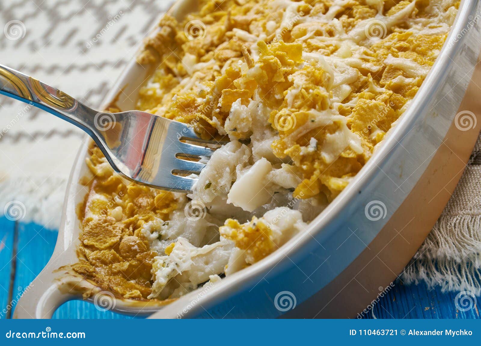 Cod Au Gratin stock image. Image of gratin, casserole - 110463721