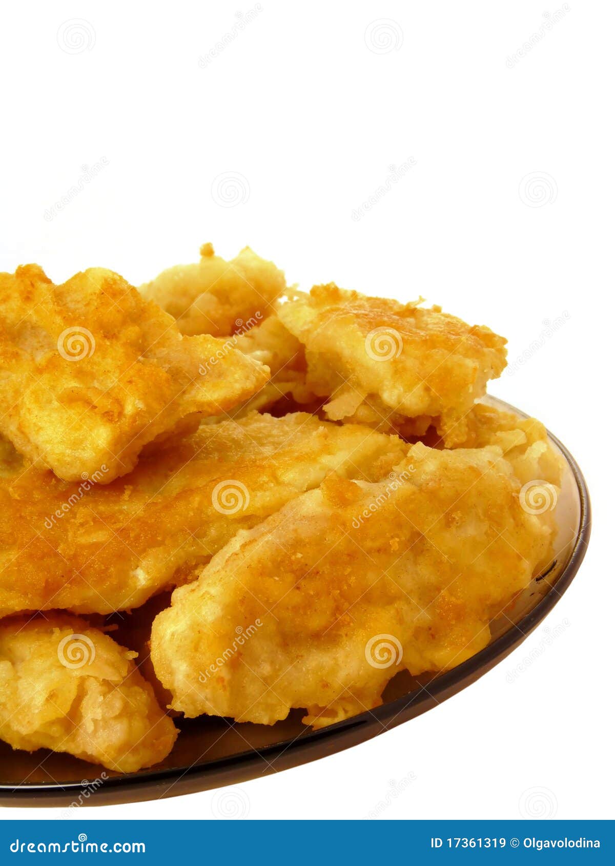 Cod in batter isolated stock image. Image of isolation - 17361319