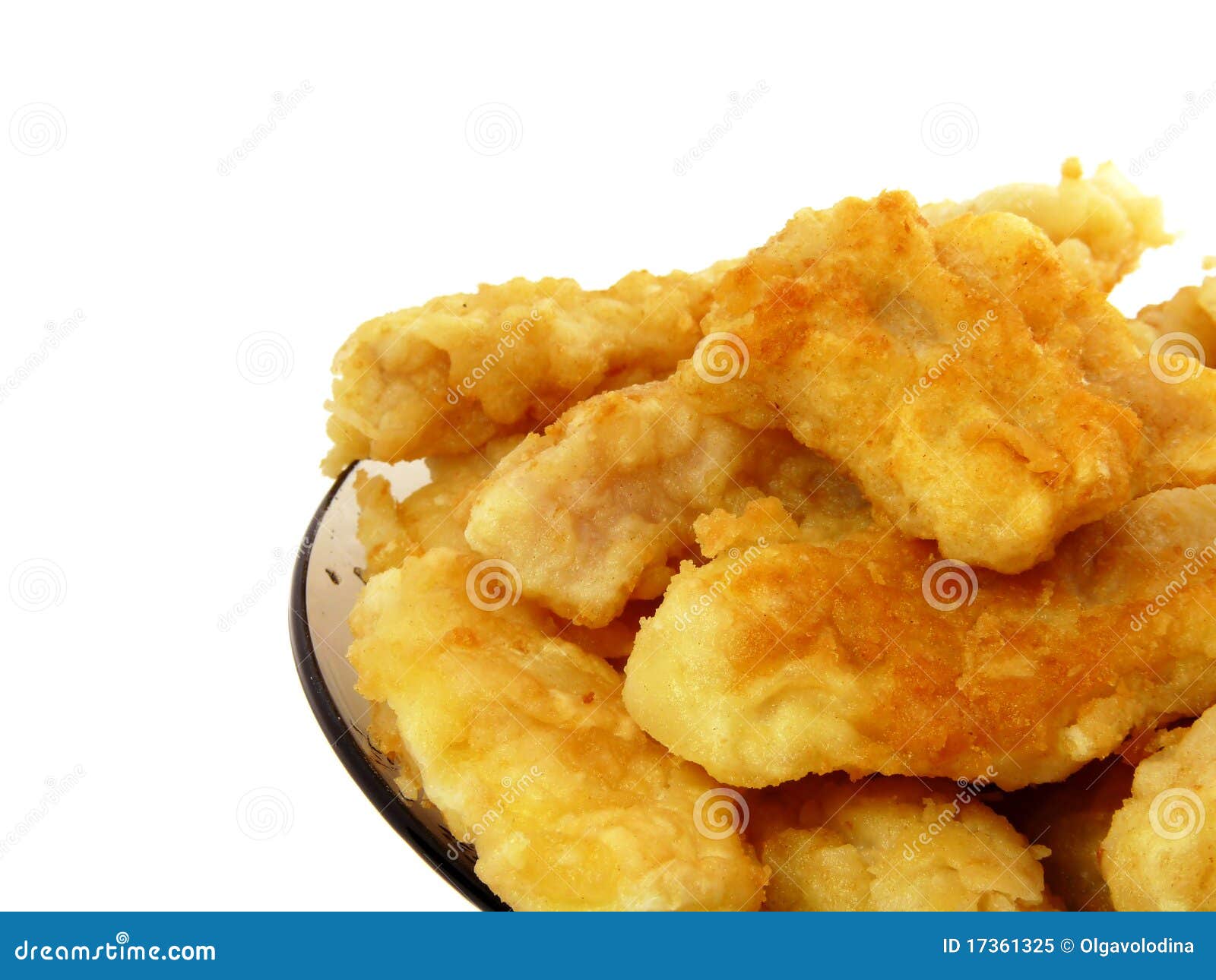 Cod in batter isolated stock image. Image of isolate - 17361325