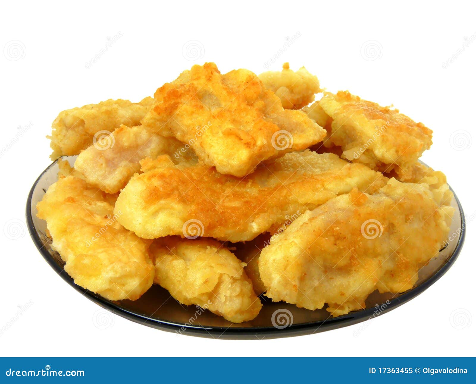 Cod in batter isolated stock image. Image of pollock - 17363455