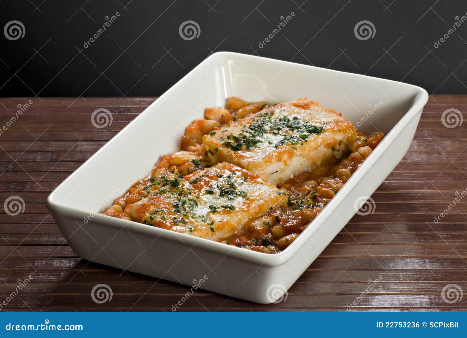 Cod with beans stock photo. Image of dish, horizontal - 22753236