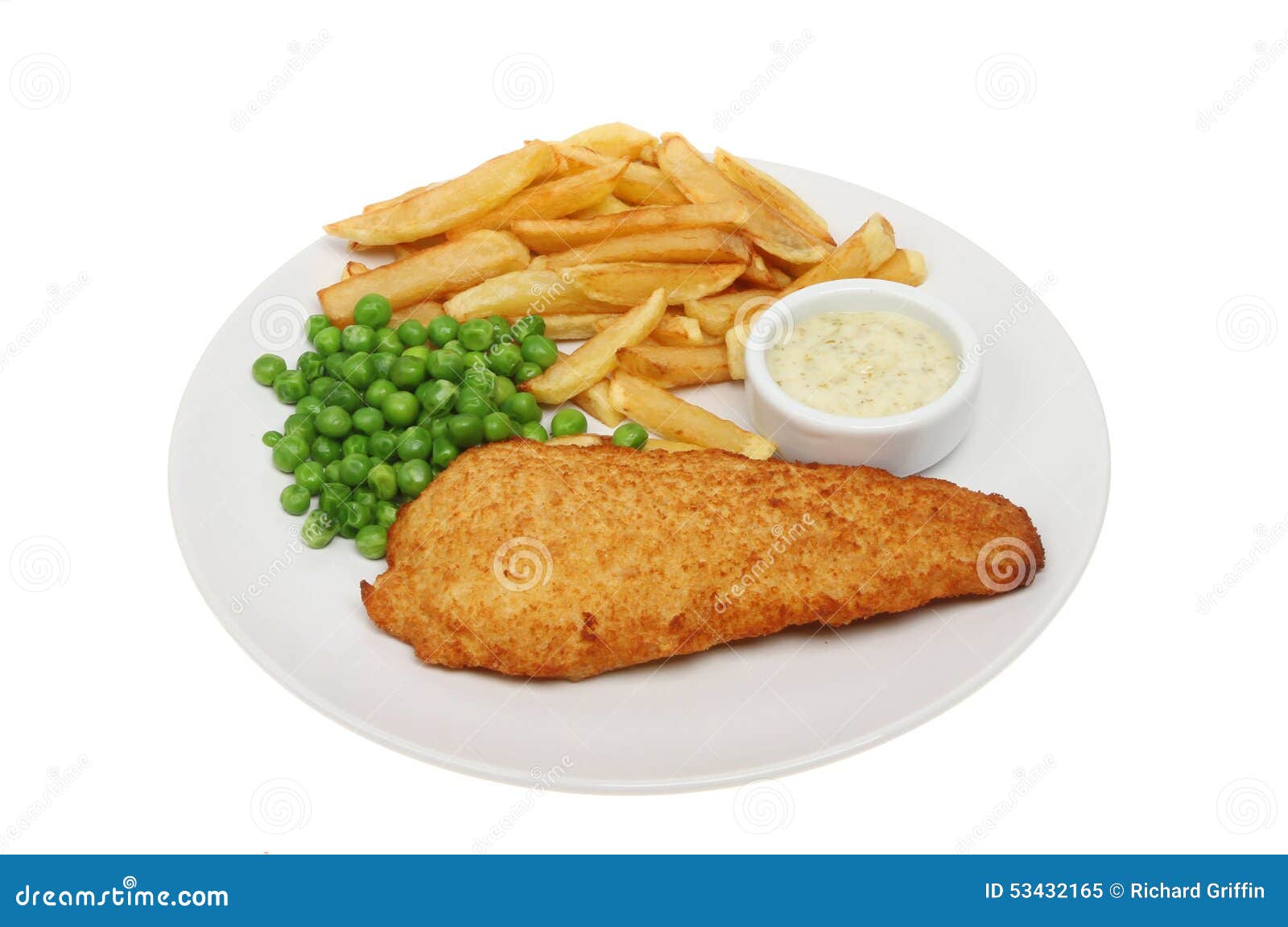 Cod chips and peas stock image. Image of chip, fish, sauce - 53432165