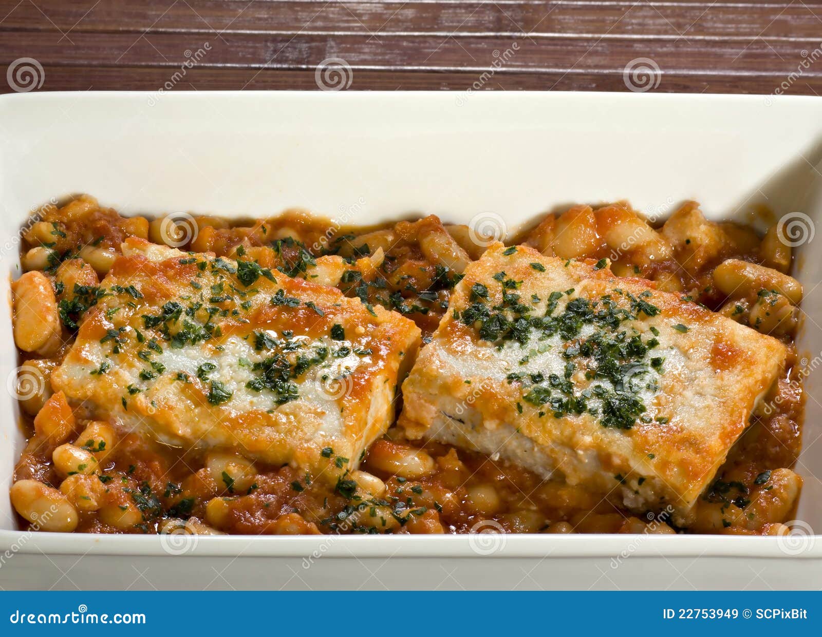 Cod cooked with beans stock image. Image of healthy, italian - 22753949