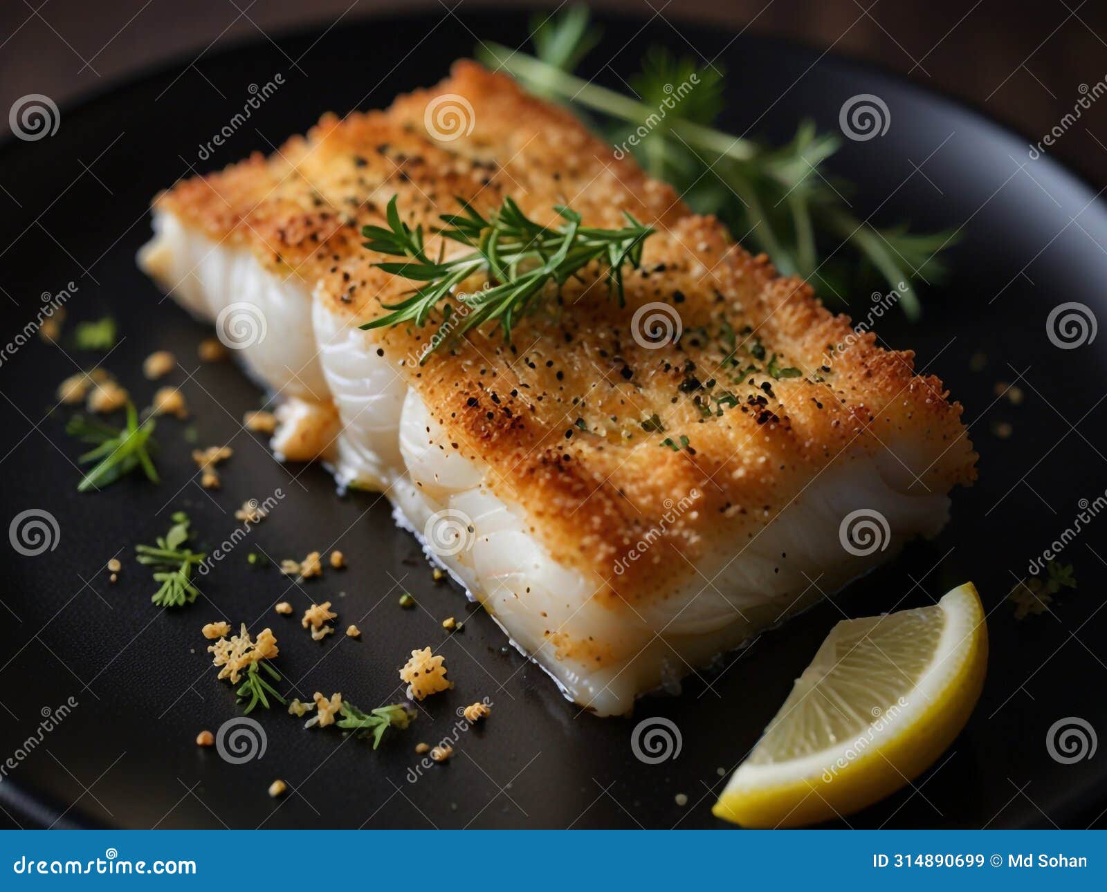Cod Cooked in the Oven with Mayonnaise, Melted Grated Cheese on Top ...