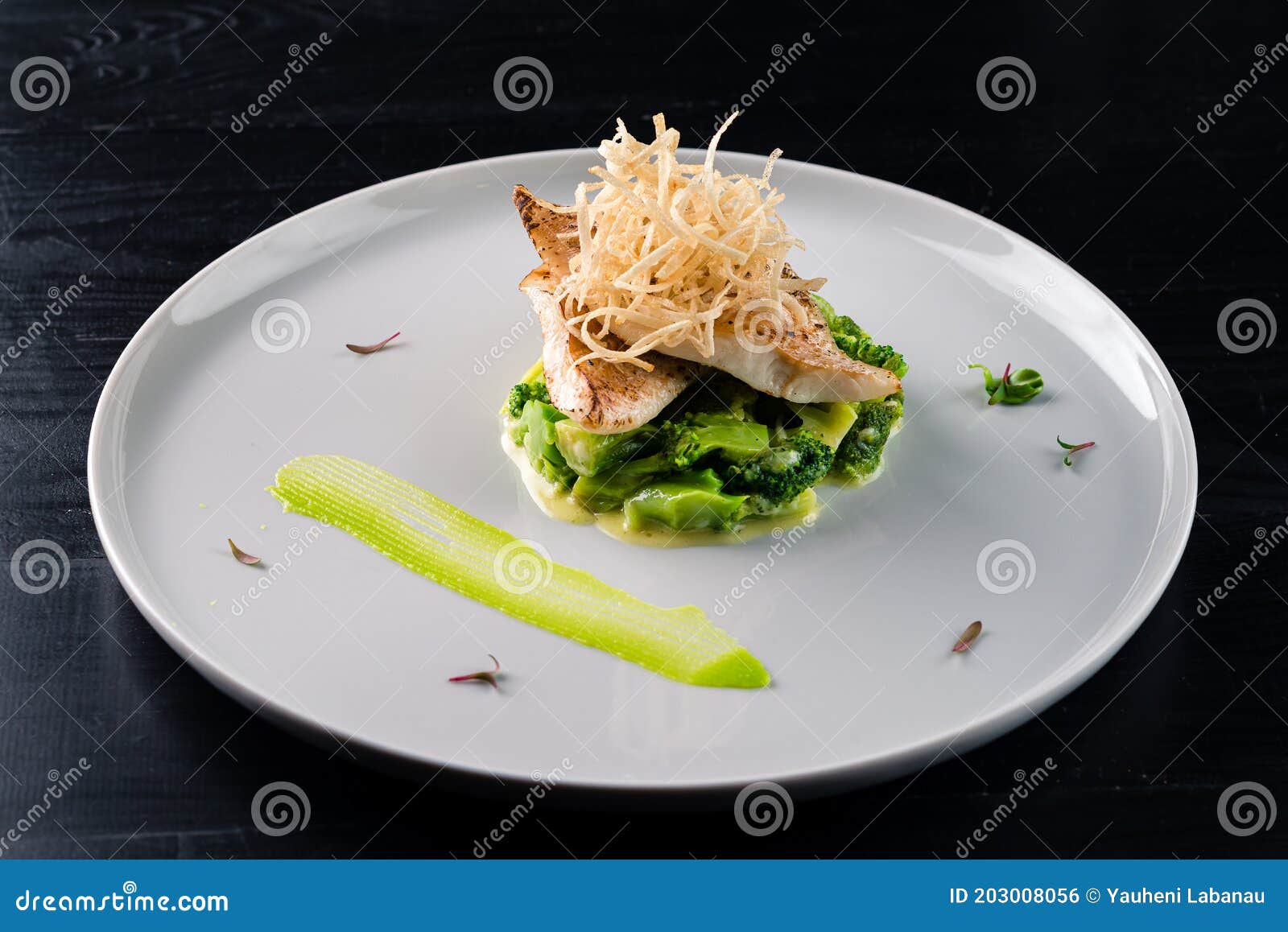 Cod Fillet with Broccoli, Fried Breaded Fish Fillets with Broccoli ...