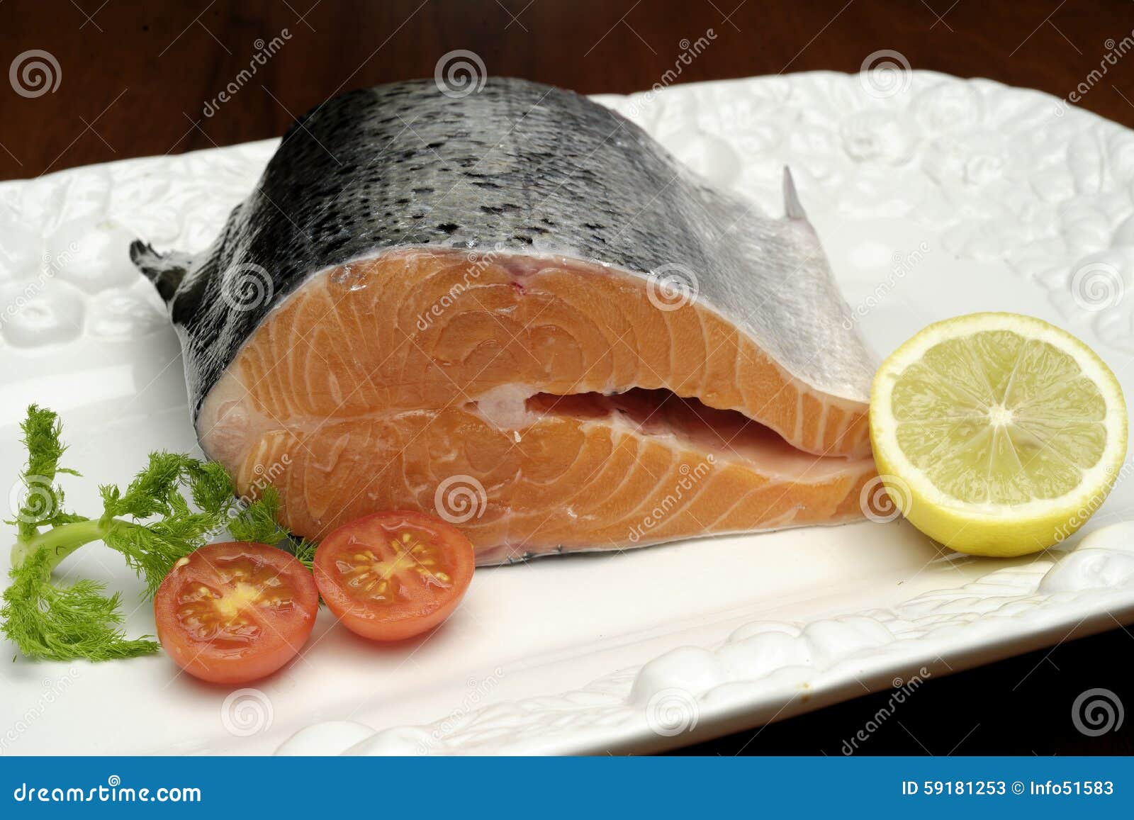 Cod Fillet with Fresh Salmon Stock Image - Image of fishing, food: 59181253