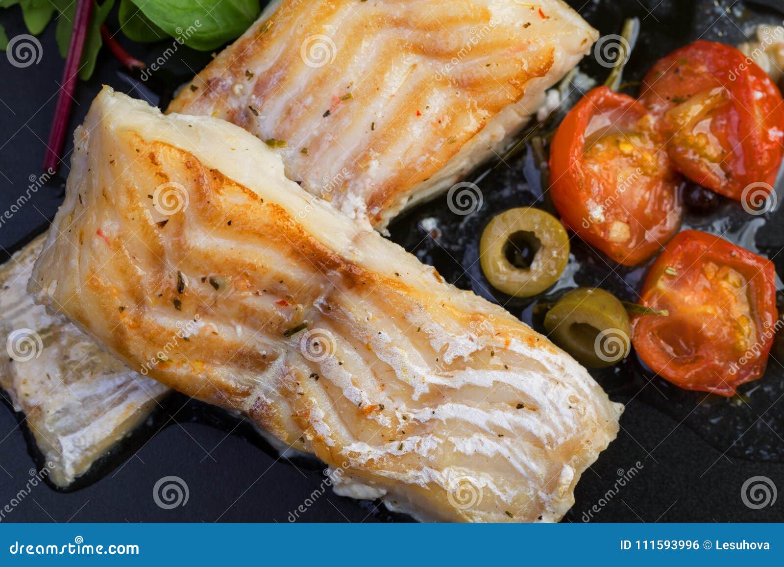Cod fillets stock photo. Image of grilled, gourmet, fresh - 111593996