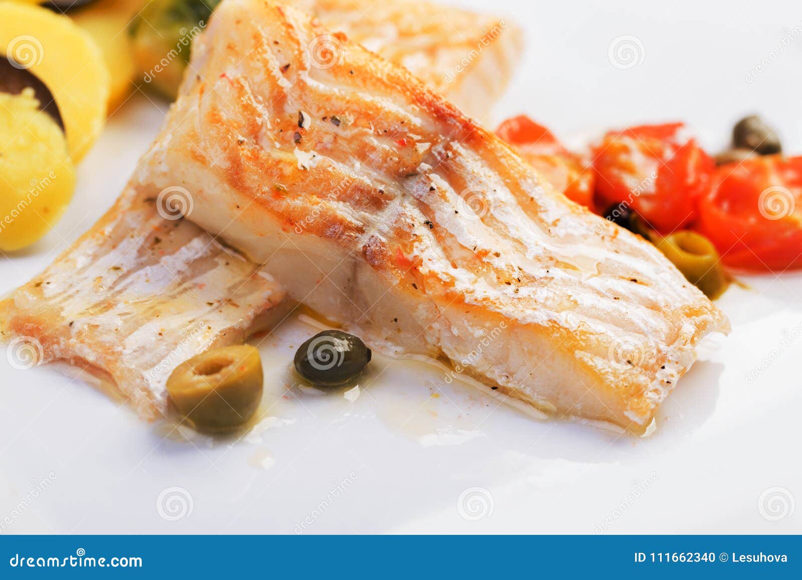 Cod fillets stock photo. Image of fish, served, cooked - 111662340