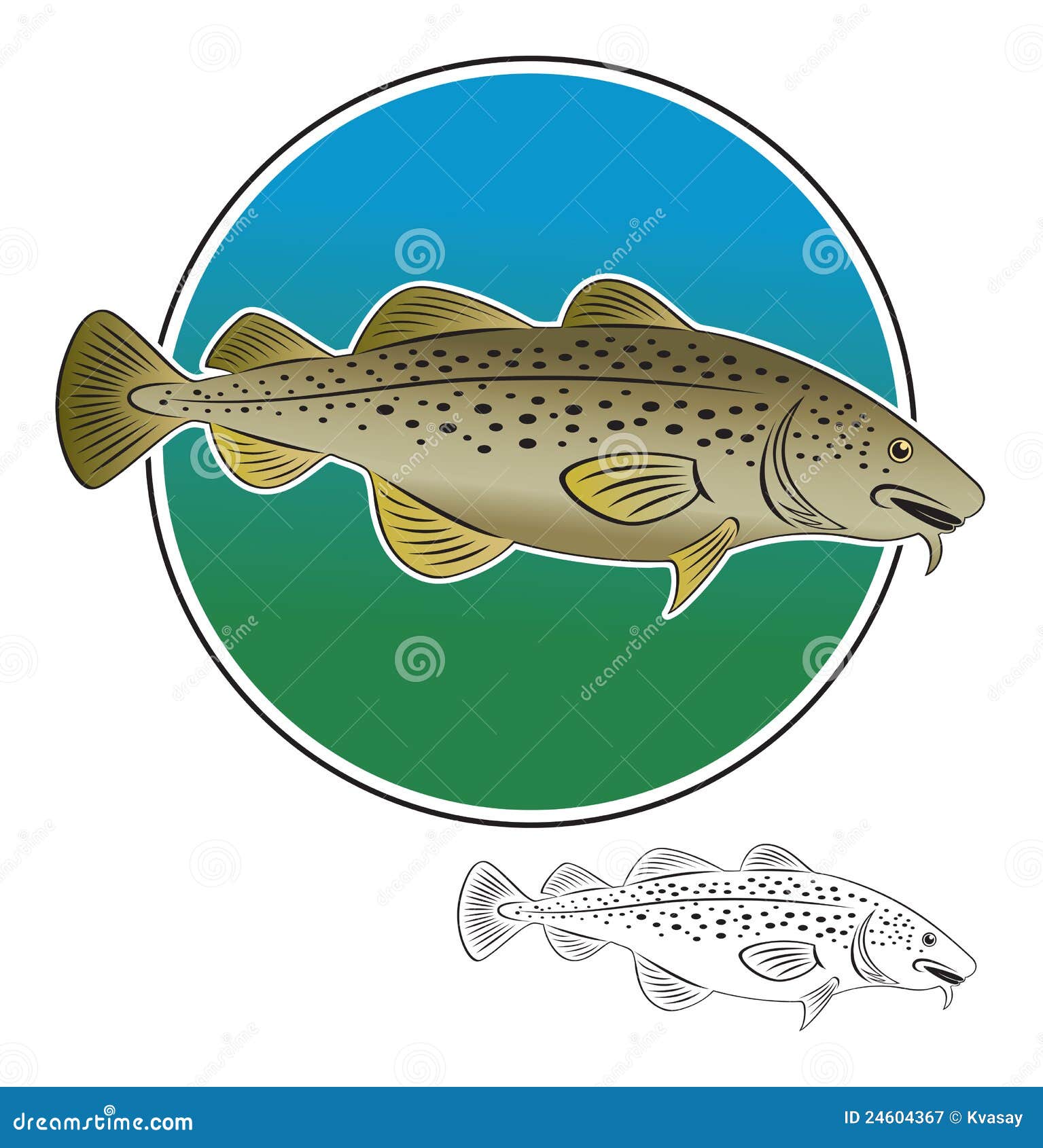 Cod Fish Cartoon Vector | CartoonDealer.com #24604367