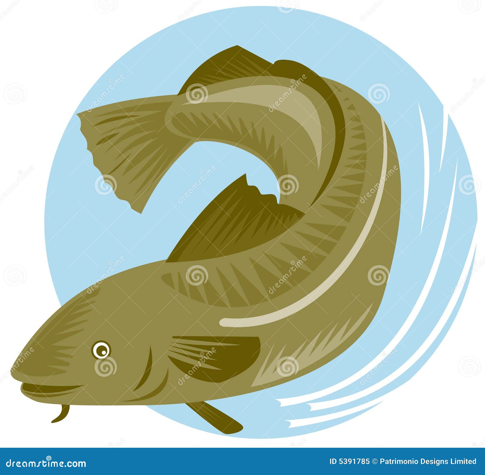Cod fish stock vector. Illustration of background, gill - 5391785
