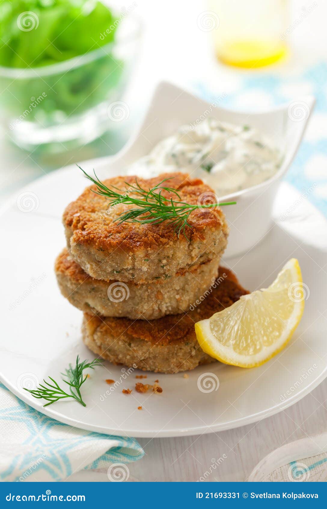 Cod Fish Cakes stock image. Image of cuisine, fish, garnish - 21693331