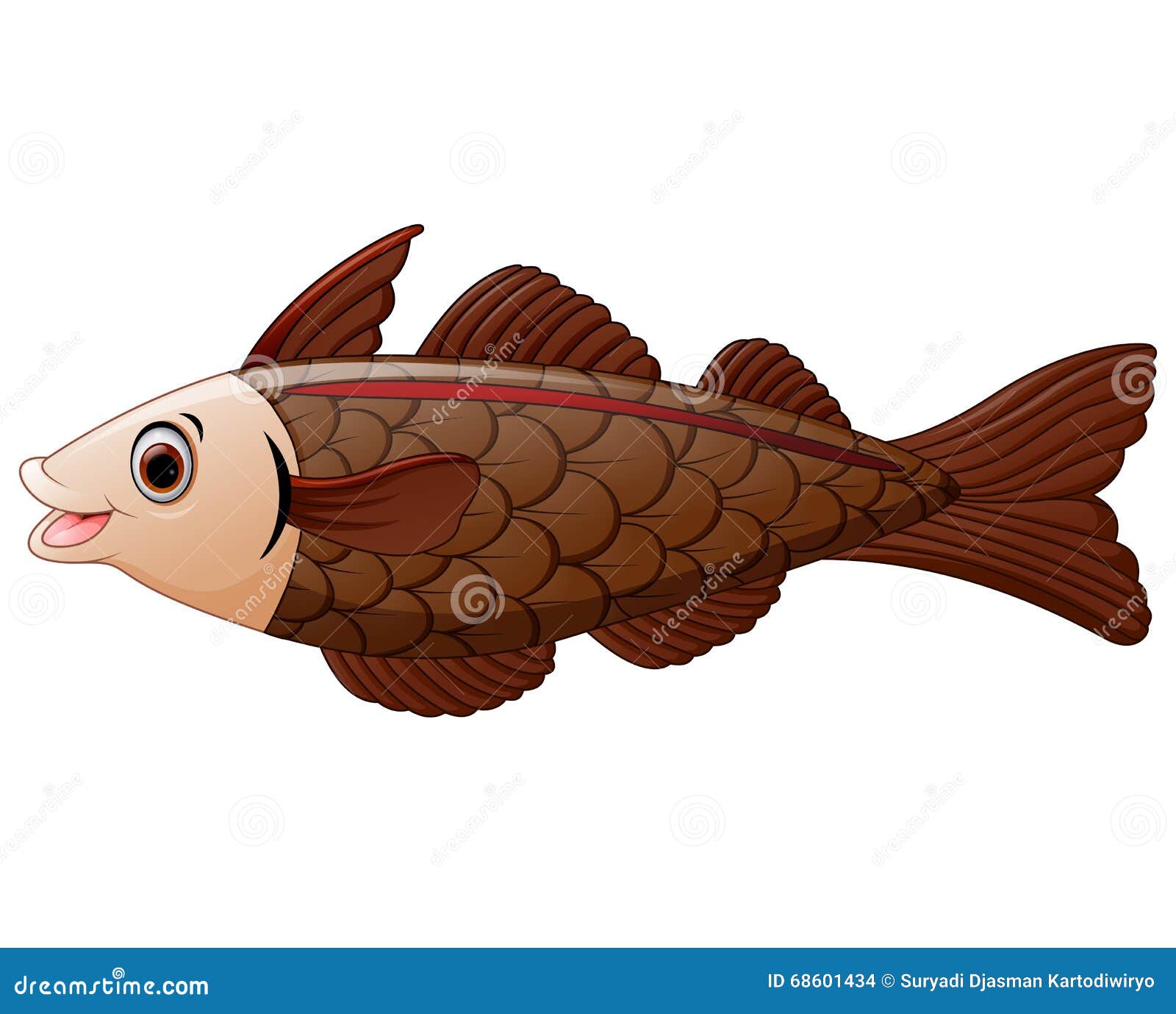 Cod Fish Cartoon Vector Illustration | CartoonDealer.com #68601434