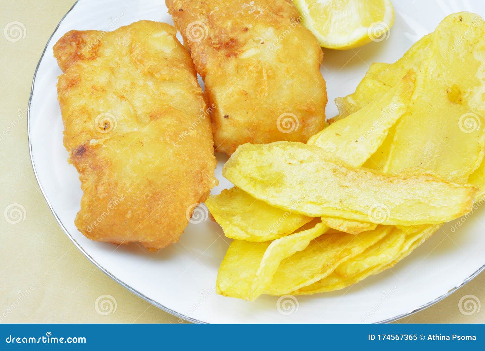 Cod fish and chips stock image. Image of dish, codfish - 174567365