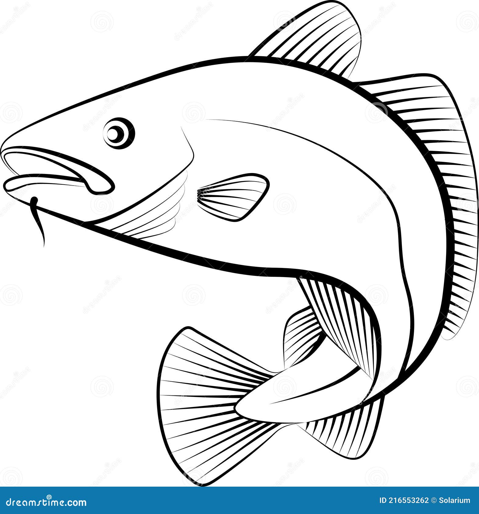 Cod fish stock vector. Illustration of angling, element - 216553262