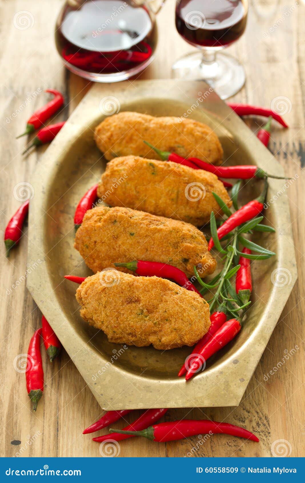 Cod Fish Croquettes with Pepper on Dish Stock Image - Image of ...