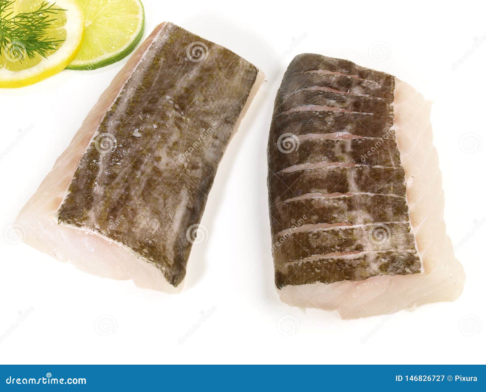 Cod Fish Loin on white stock image. Image of gourmet - 146826727
