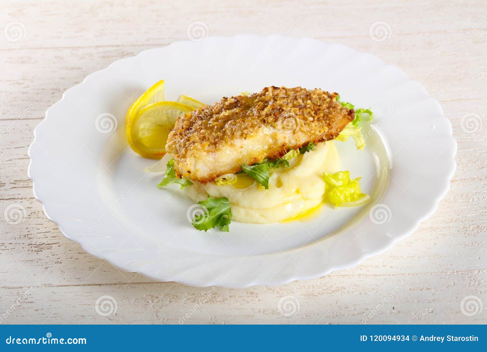 Cod Fish with Mashed Potato Stock Photo - Image of potatoes, food ...