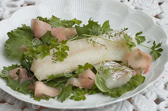 Cod fish plate stock image. Image of thyme, appetizers - 339361