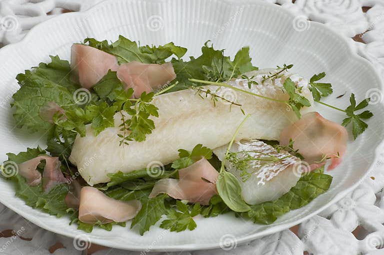 Cod fish plate stock image. Image of thyme, appetizers - 339361