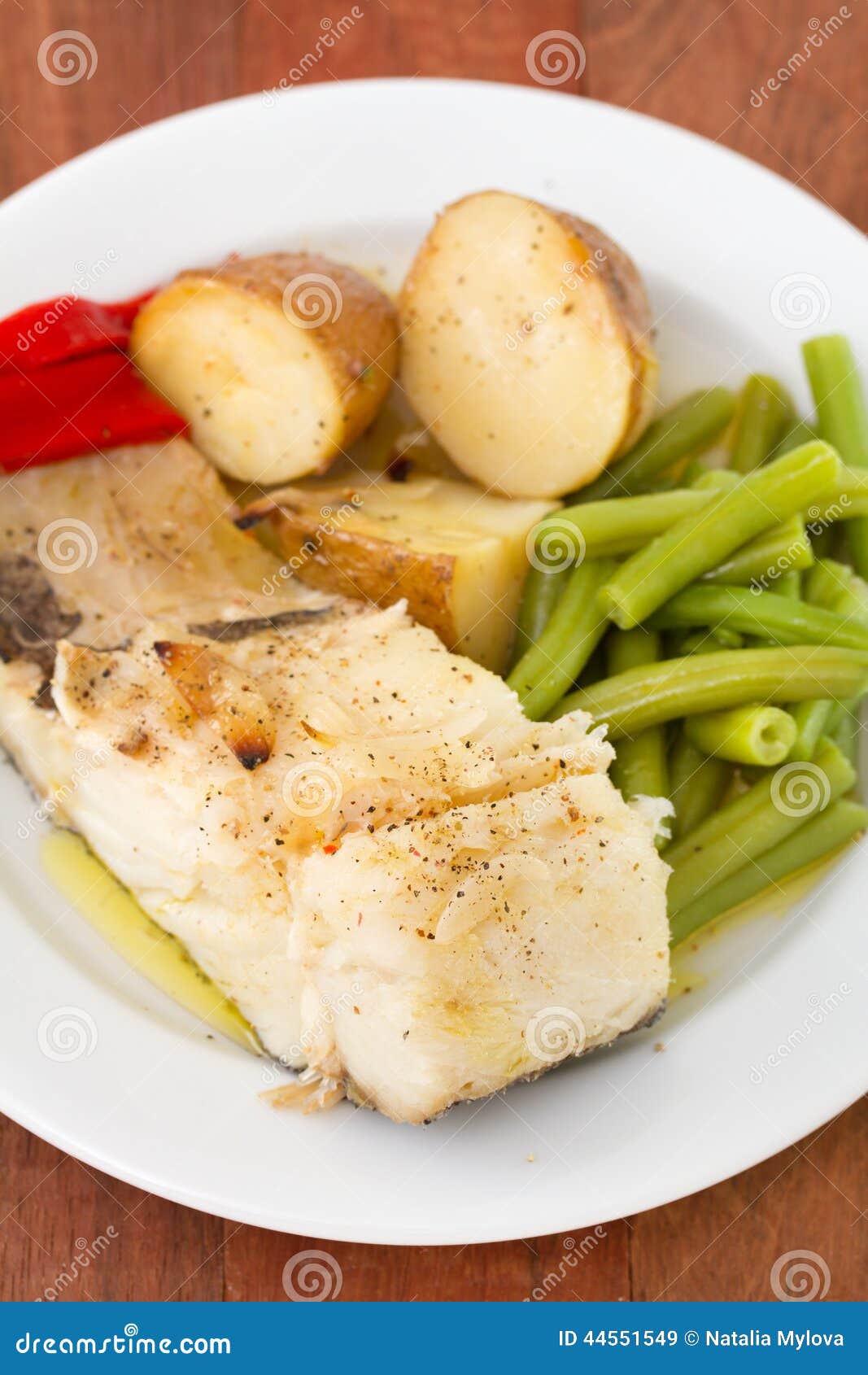 Cod fish with potato stock image. Image of food, potato - 44551549