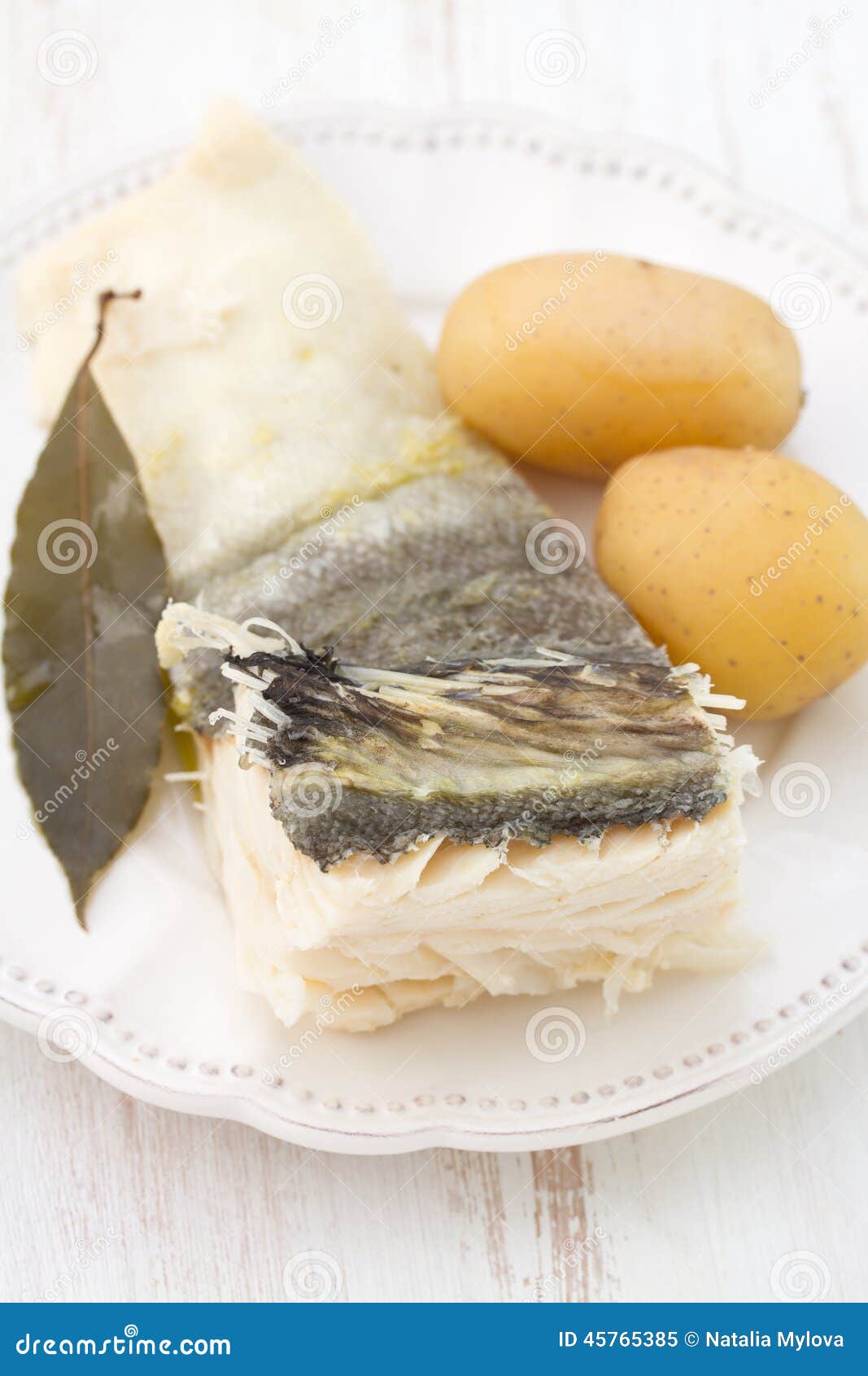 Cod fish with potato stock image. Image of year, vegetables - 45765385