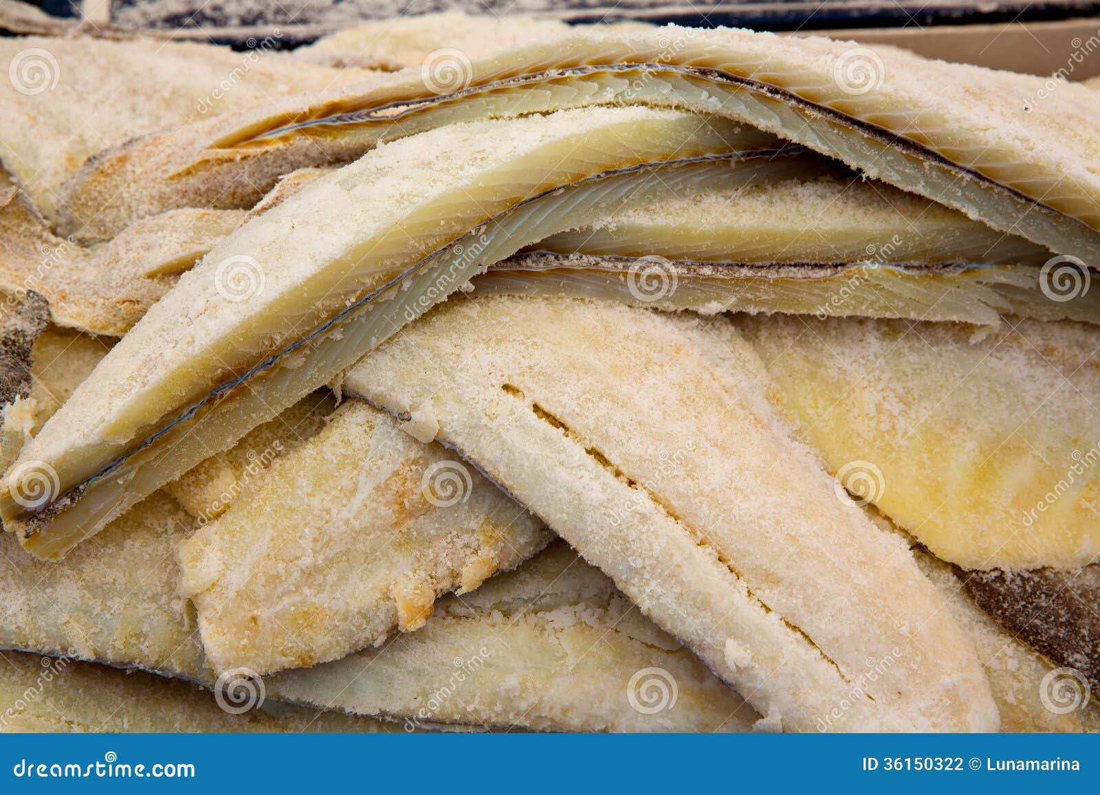 Cod Fish Salted Codfish in a Row Stacked Stock Photo - Image of ...