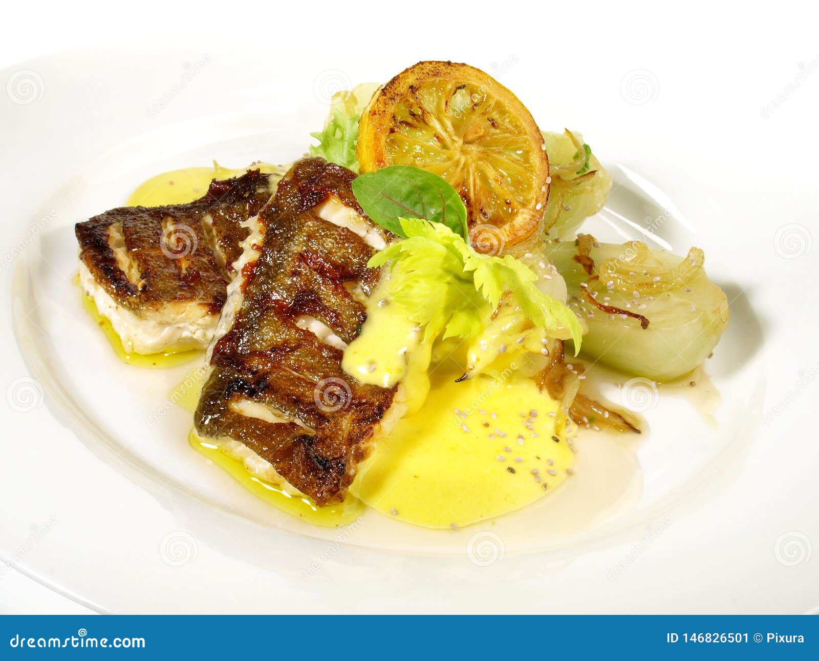Cod Fish with Sauce Hollandaise Stock Image - Image of cashew, barbecue ...