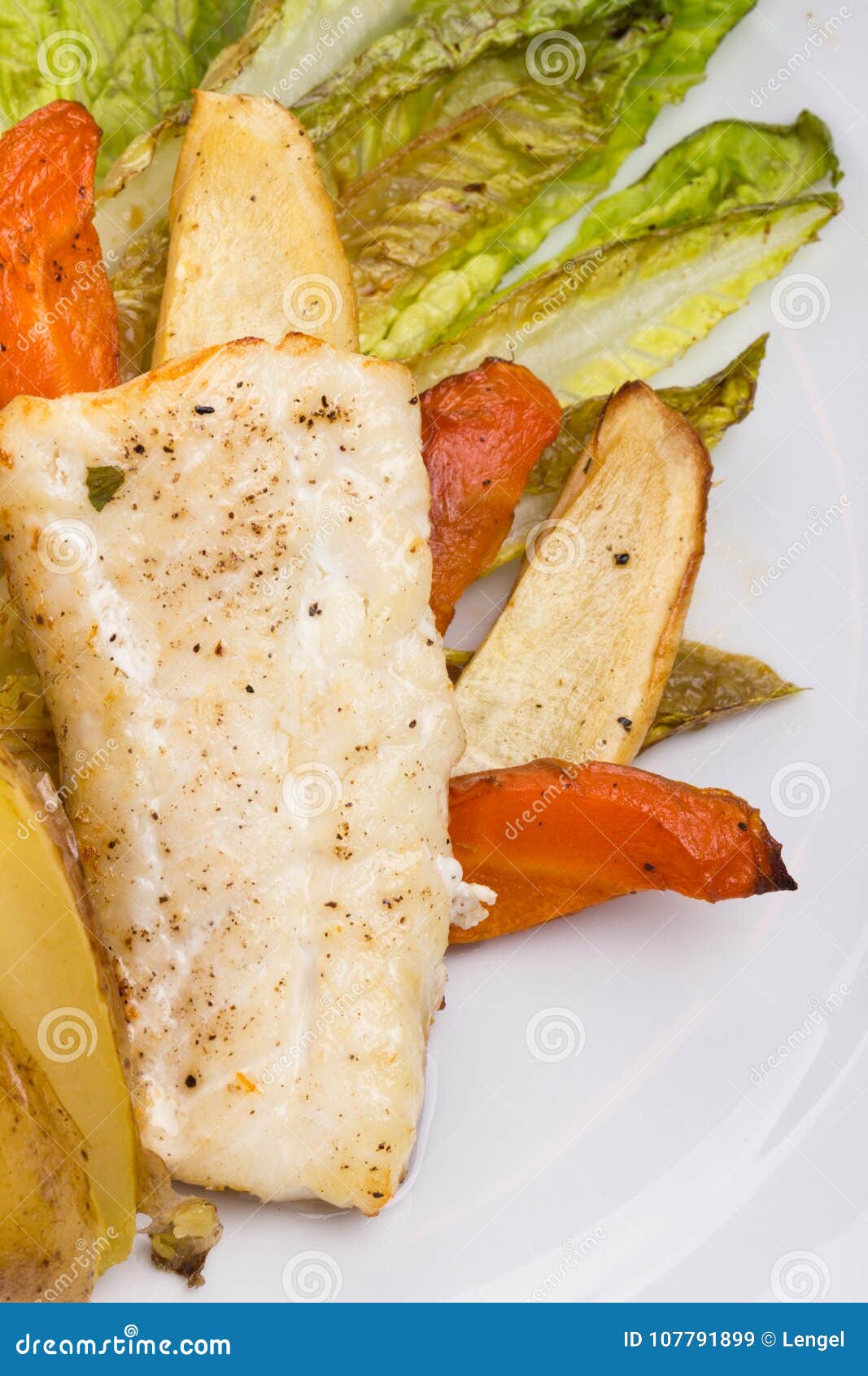 Cod Fish with Sauted Vegetables. Stock Image - Image of bright, white ...