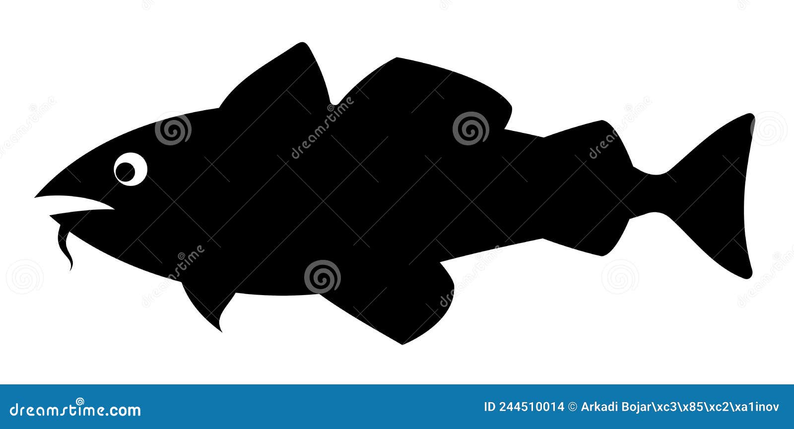 Cod Fish Silhouette Vector Icon Stock Vector - Illustration of fishing ...
