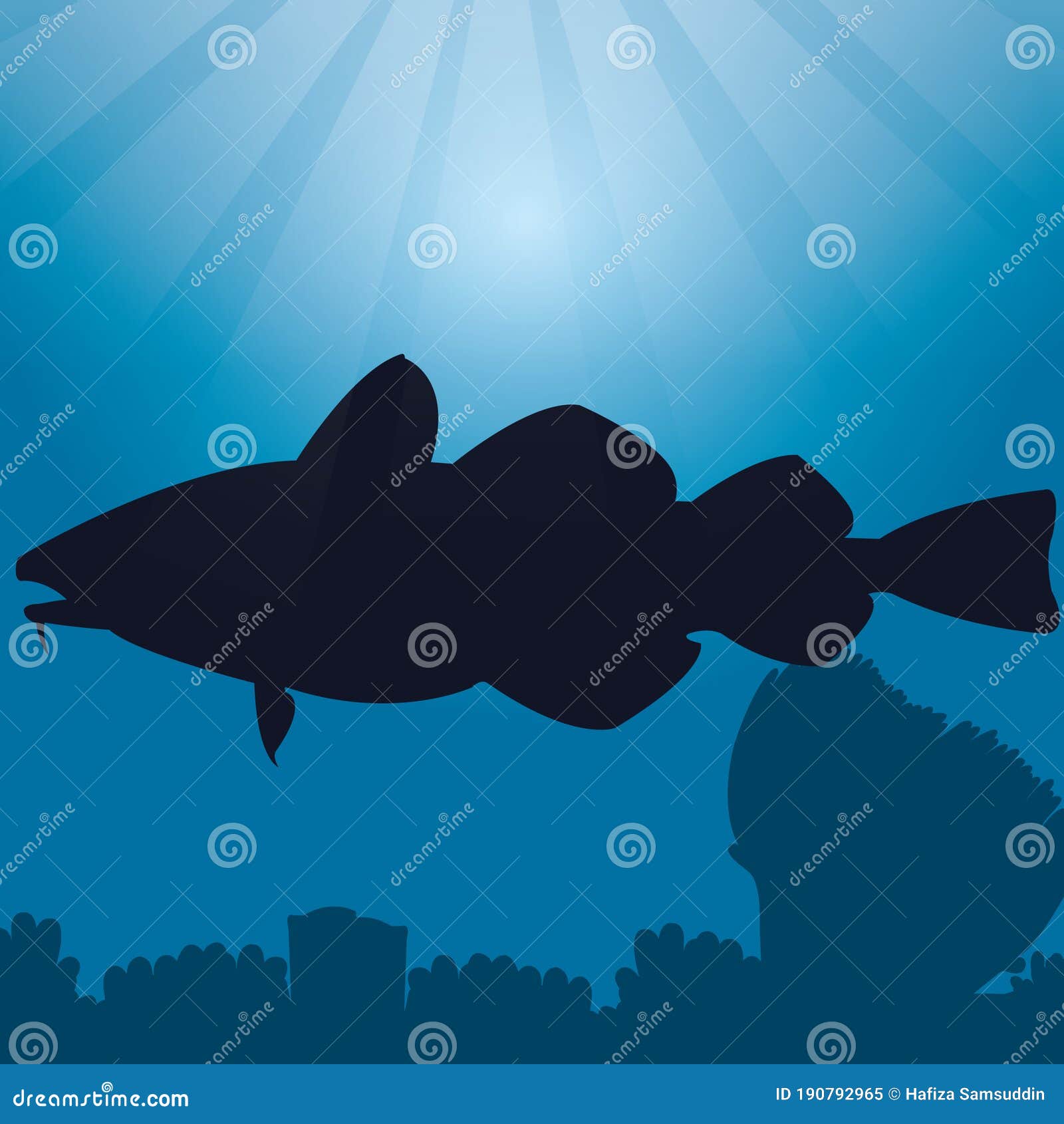 Cod Fish Silhouette. Vector Illustration Decorative Design Stock Vector ...