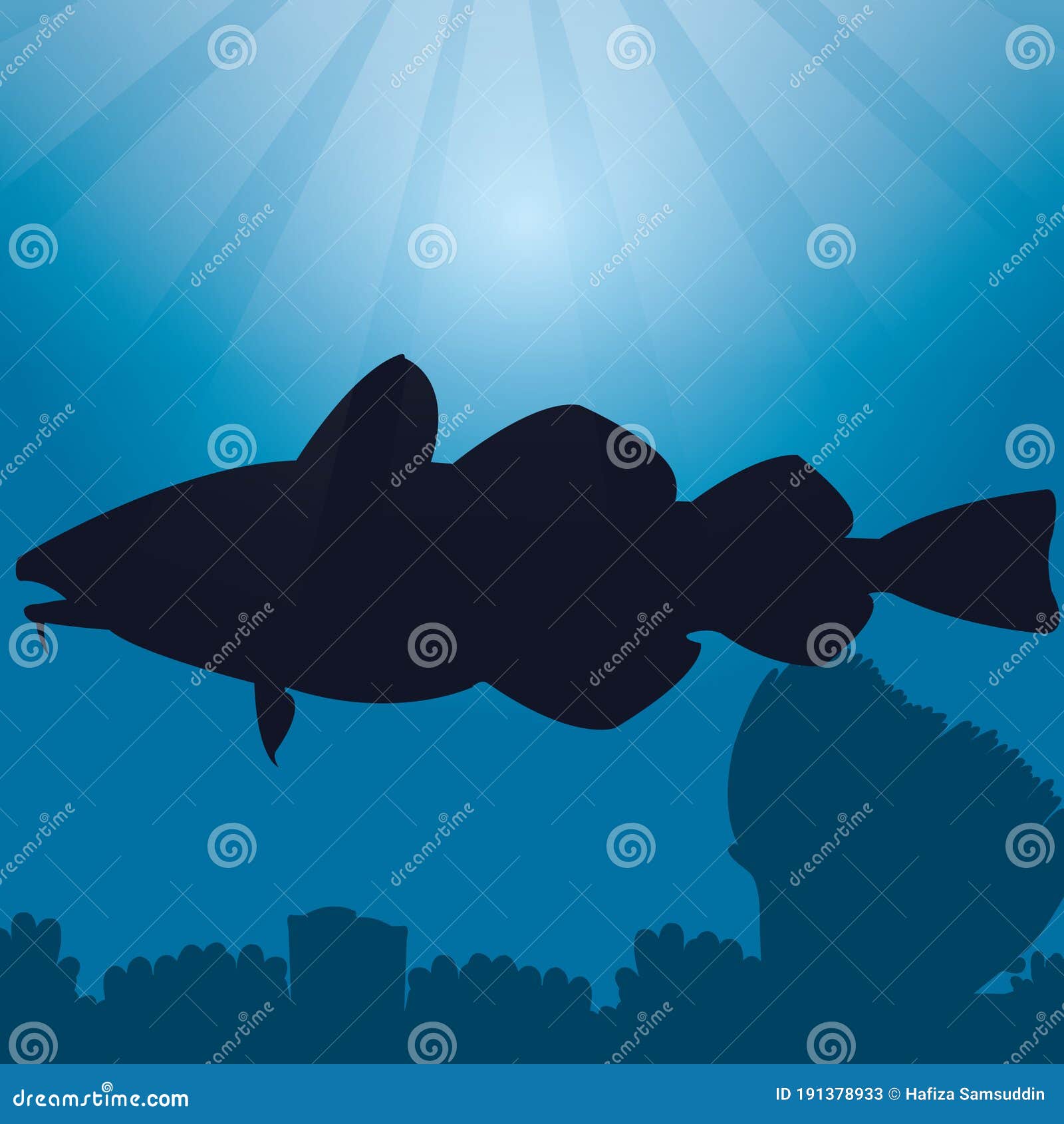 Cod Fish Silhouette. Vector Illustration Decorative Design Stock Vector ...