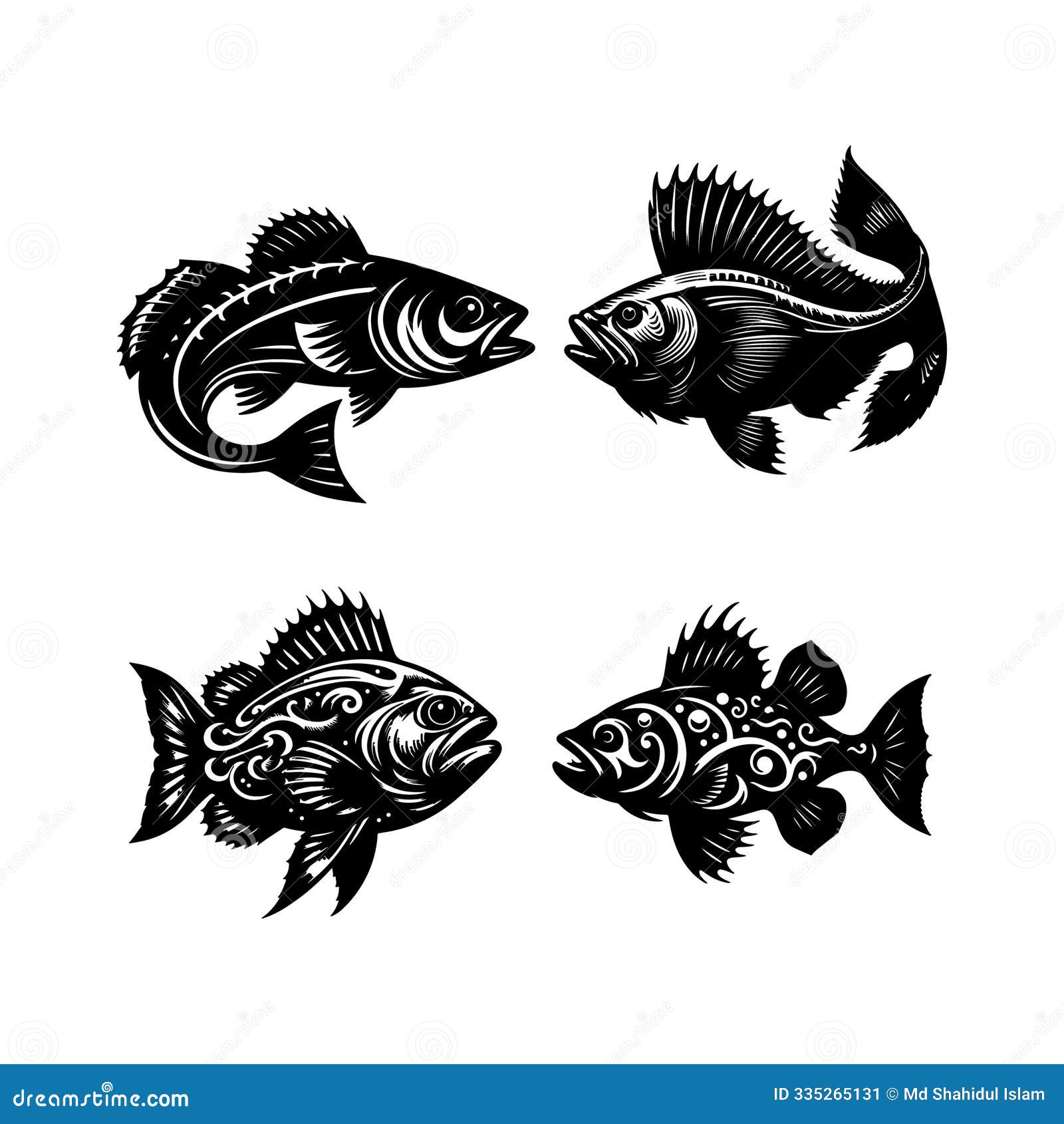 Cod Fish Silhouette Victor Illustration Stock Illustration ...