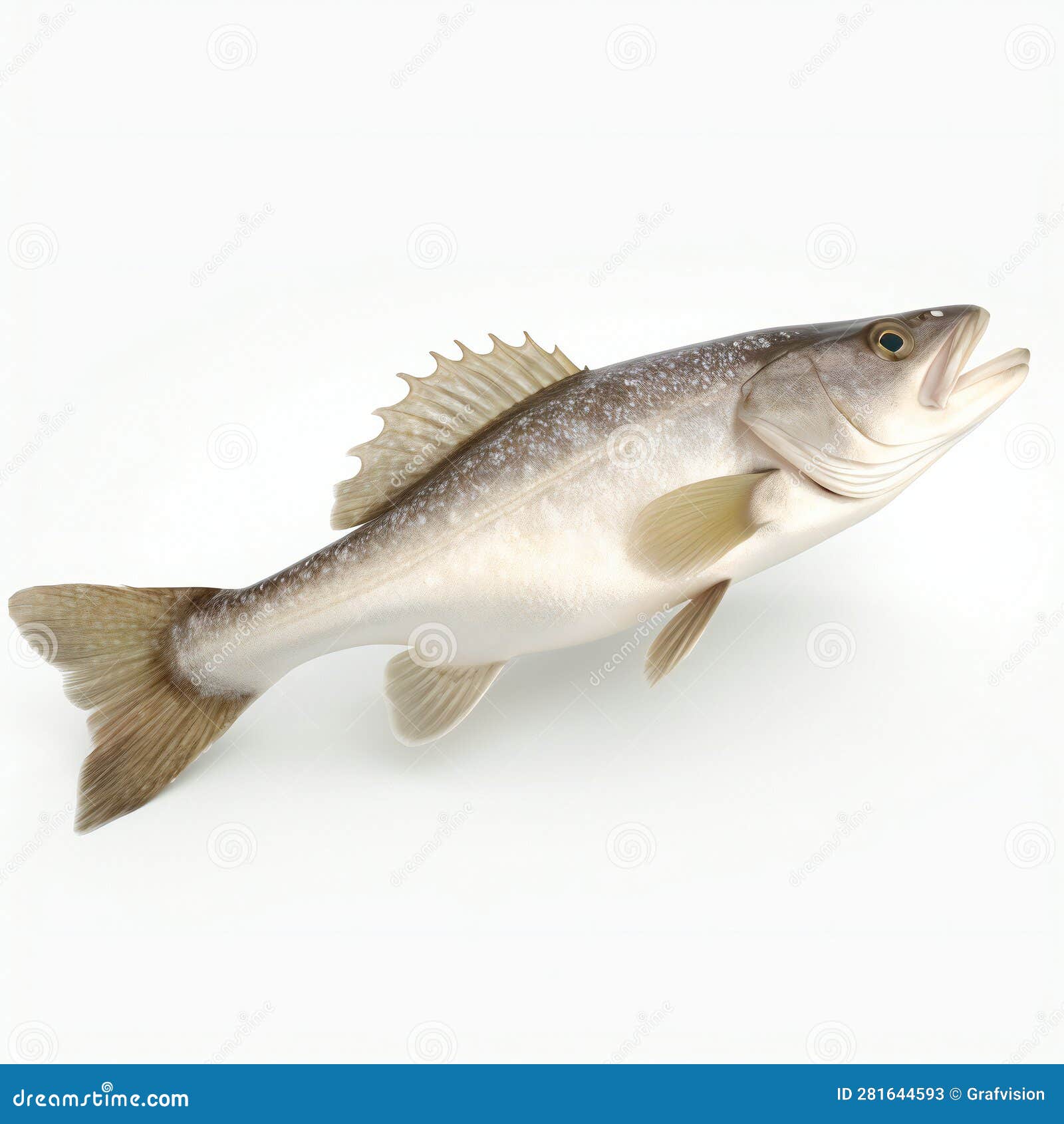 Cod Fish on White Background Stock Illustration - Illustration of ...