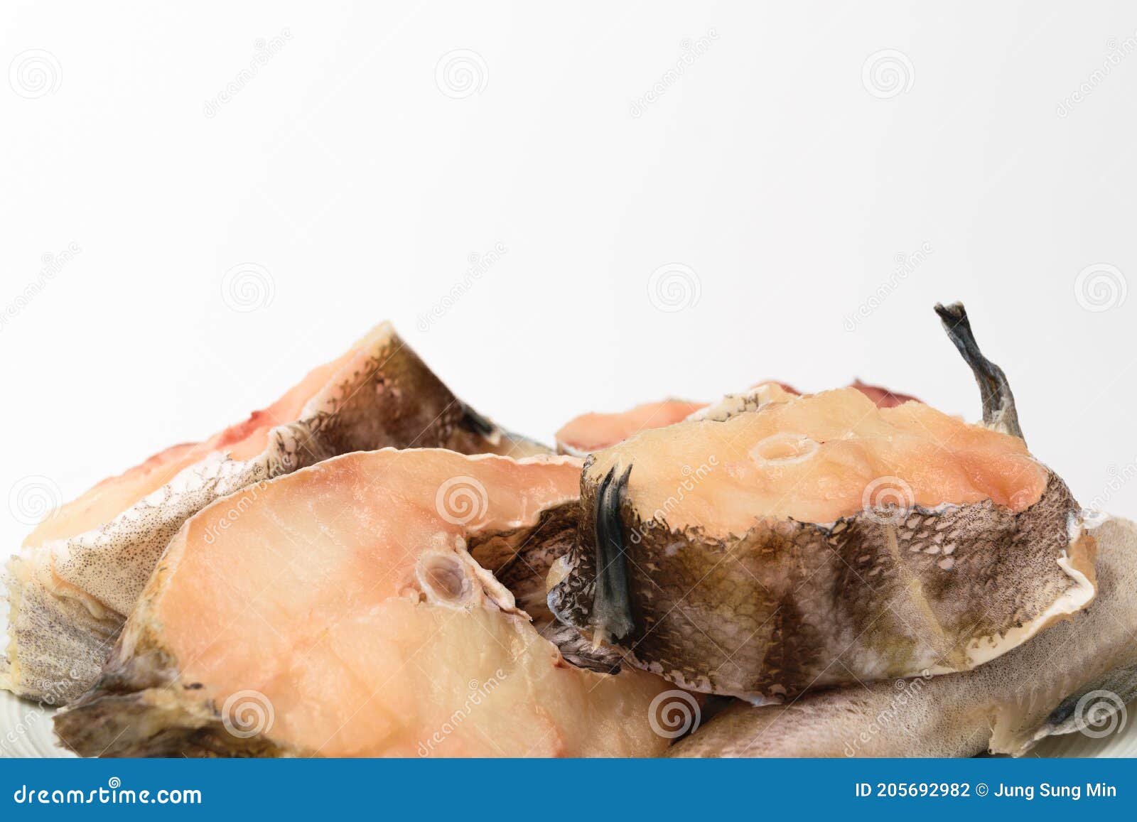 Cod Fish on a White Background Stock Photo - Image of frozen, closeup ...