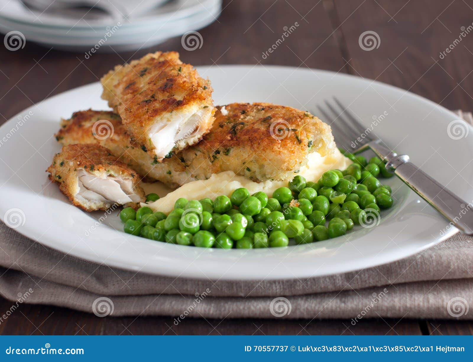 Cod with herb bread crust stock image. Image of bake - 70557737