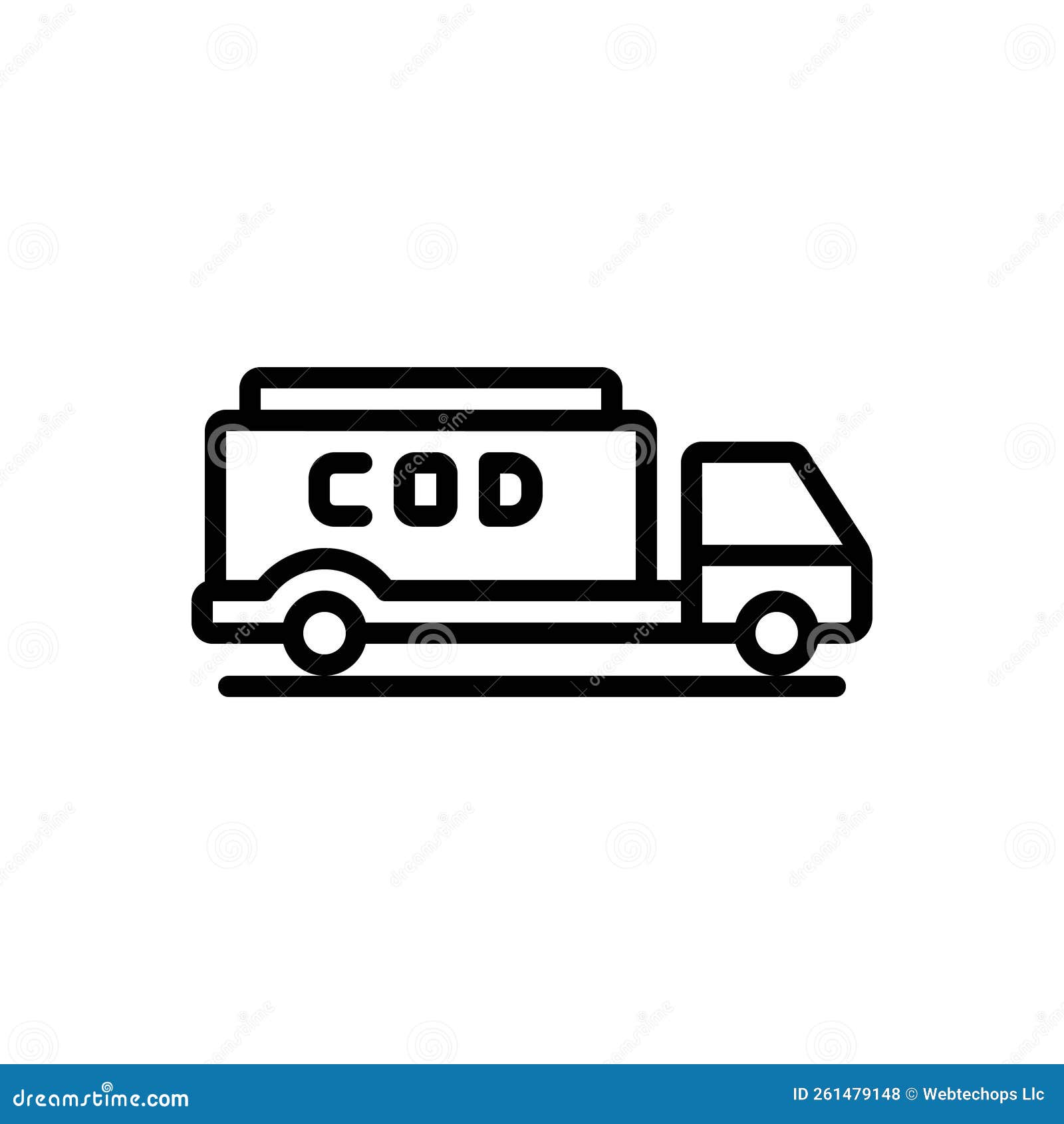 Black Line Icon for Cod, Delivery and Shipping Stock Vector ...