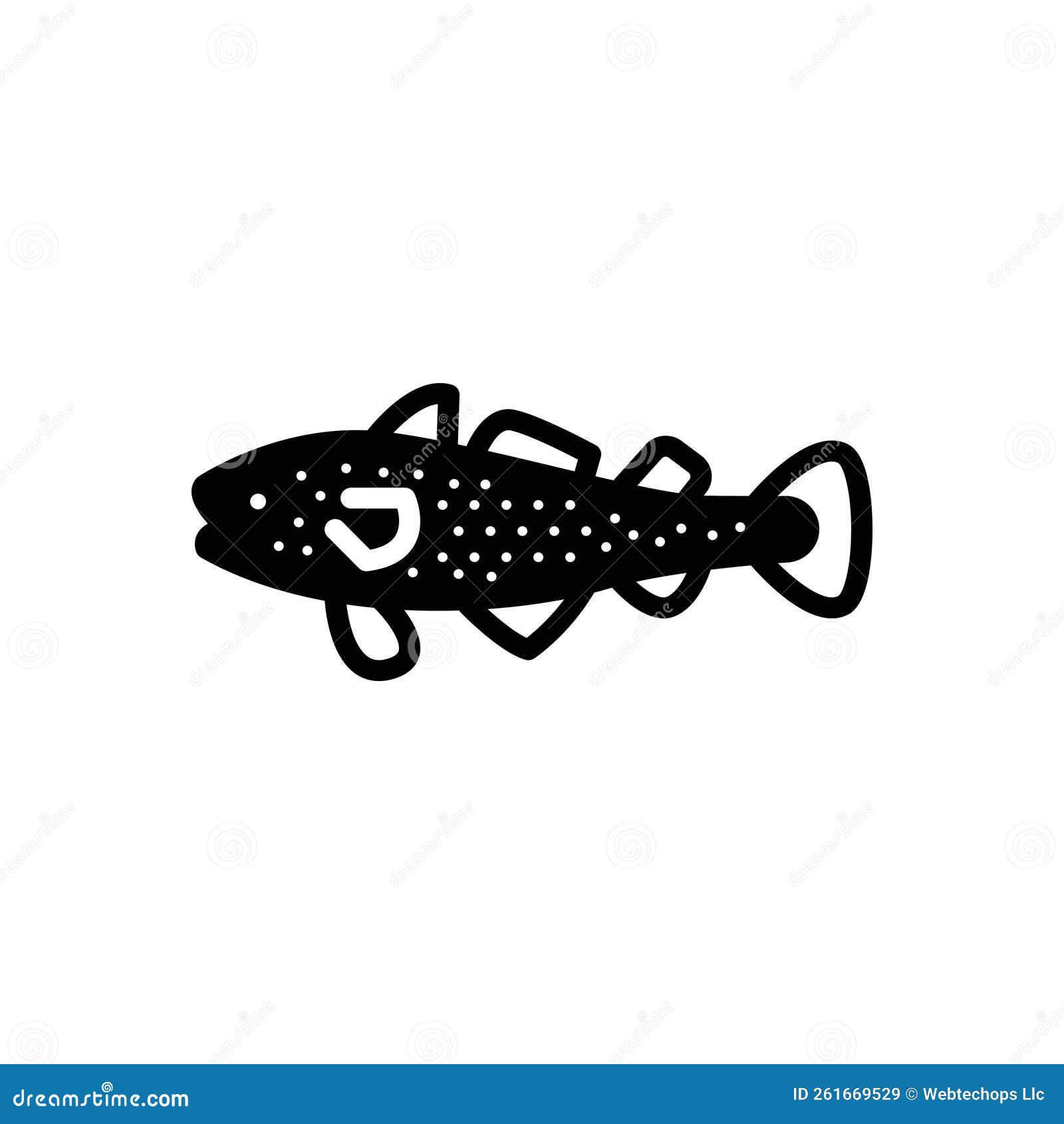 Black Solid Icon for Cod, Fish and Salmon Stock Illustration ...