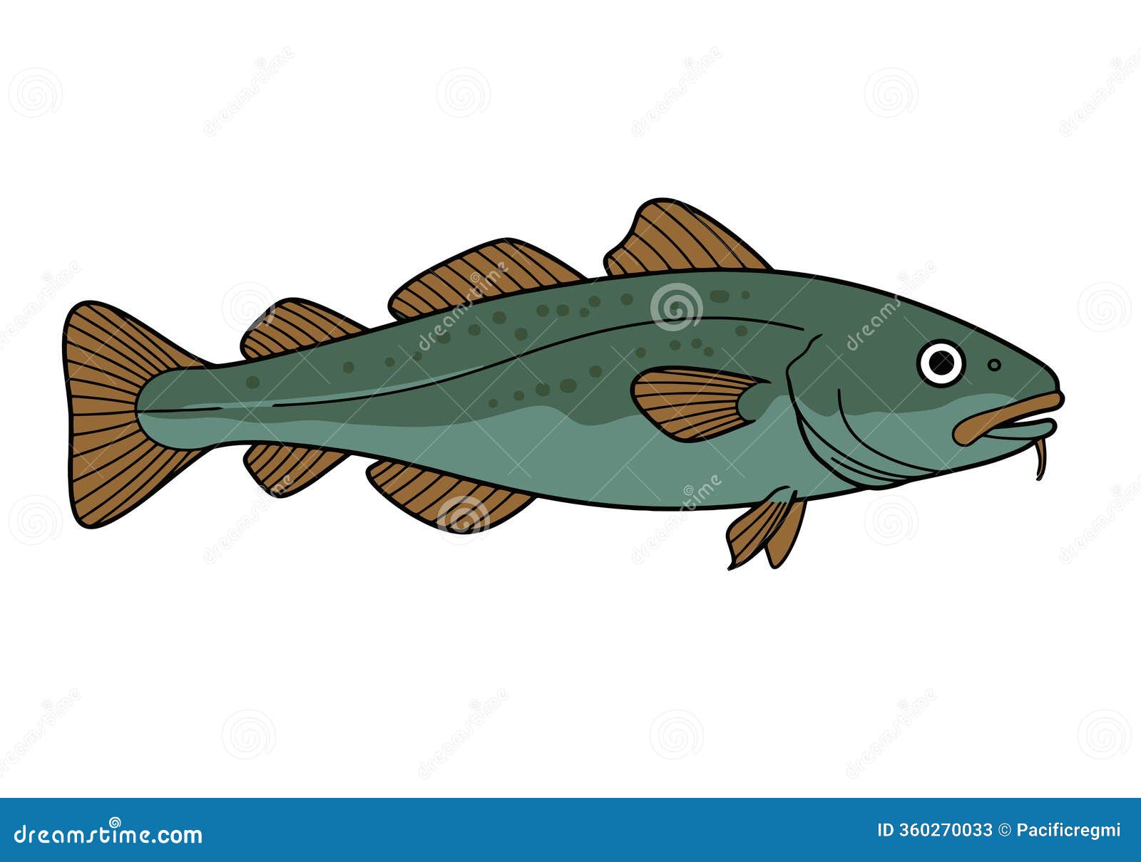Cod illustration. stock illustration. Illustration of cartoon - 360270033