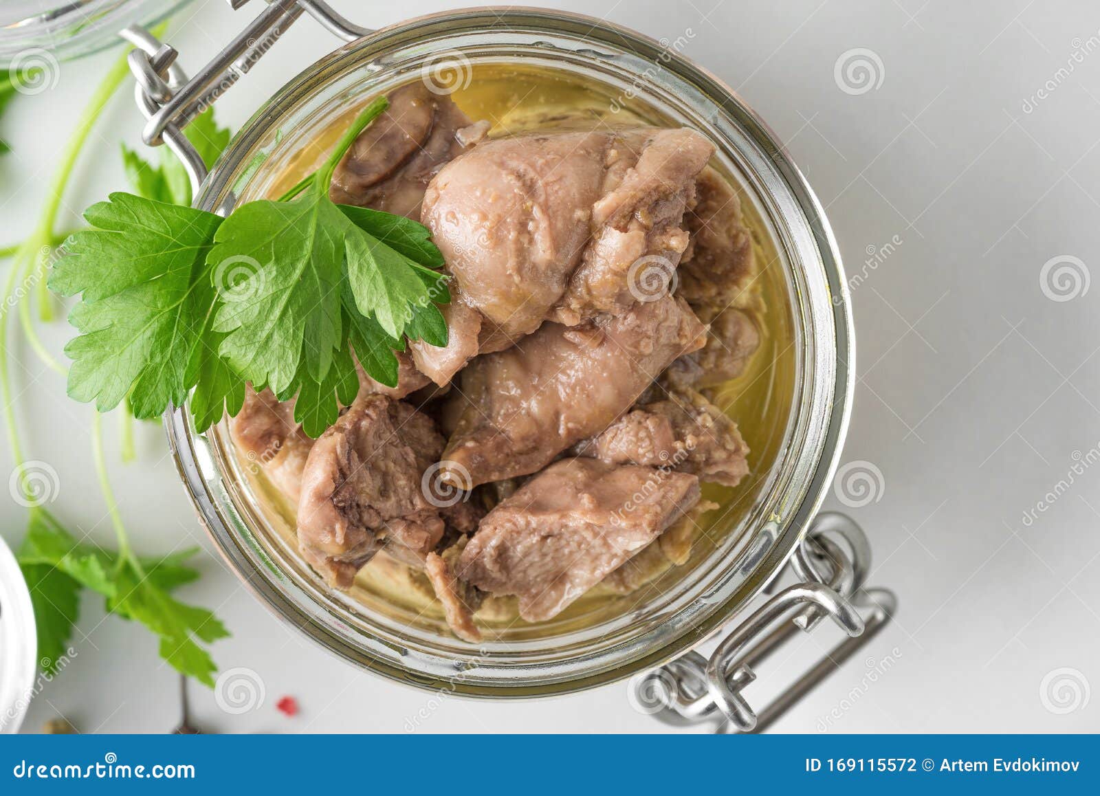 Cod Liver in a Jar with Parsley. Natural Source of Omega 3 and Vitamin ...